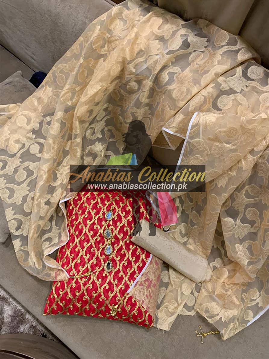 Chiffon Heavy Dori Embroidered 3 Piece Suit D-39 - Anabias Collection ...